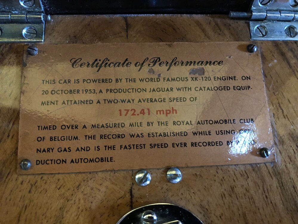 Second World Record dash placard image - XK - Jag-lovers Forums