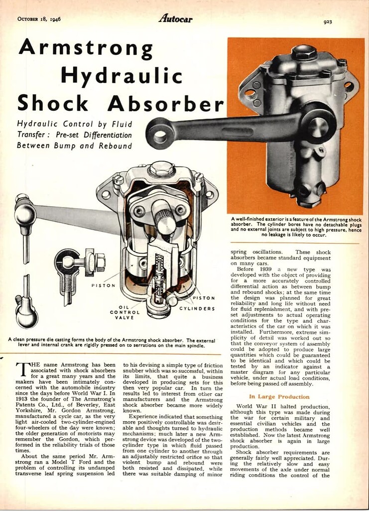 XK120 Armstrong rear lever arm shock absorbers-more than you ever ...