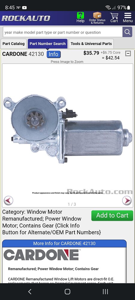 Delco Window Motor 88-89 - XJ-S - Jag-lovers Forums