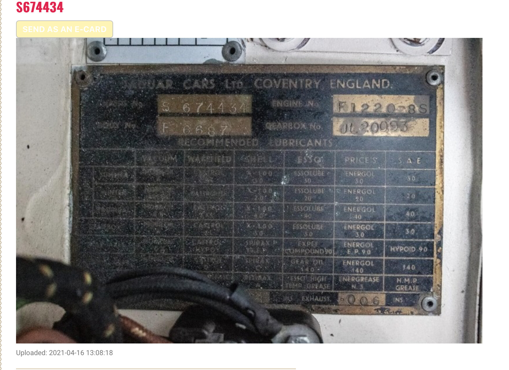 XK Chassis Plates - XK - Jag-lovers Forums