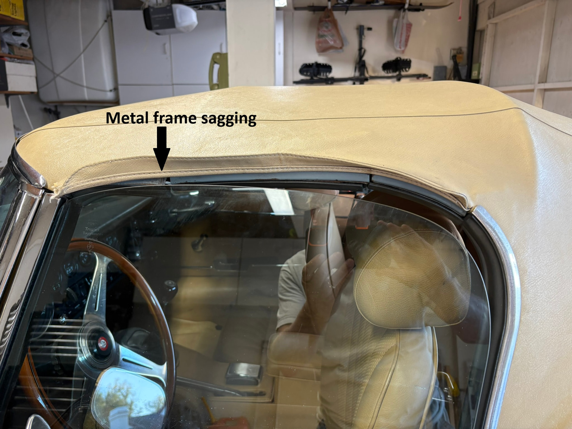 Adjust convertible top frame/cantrail to stop sag and align with window ...