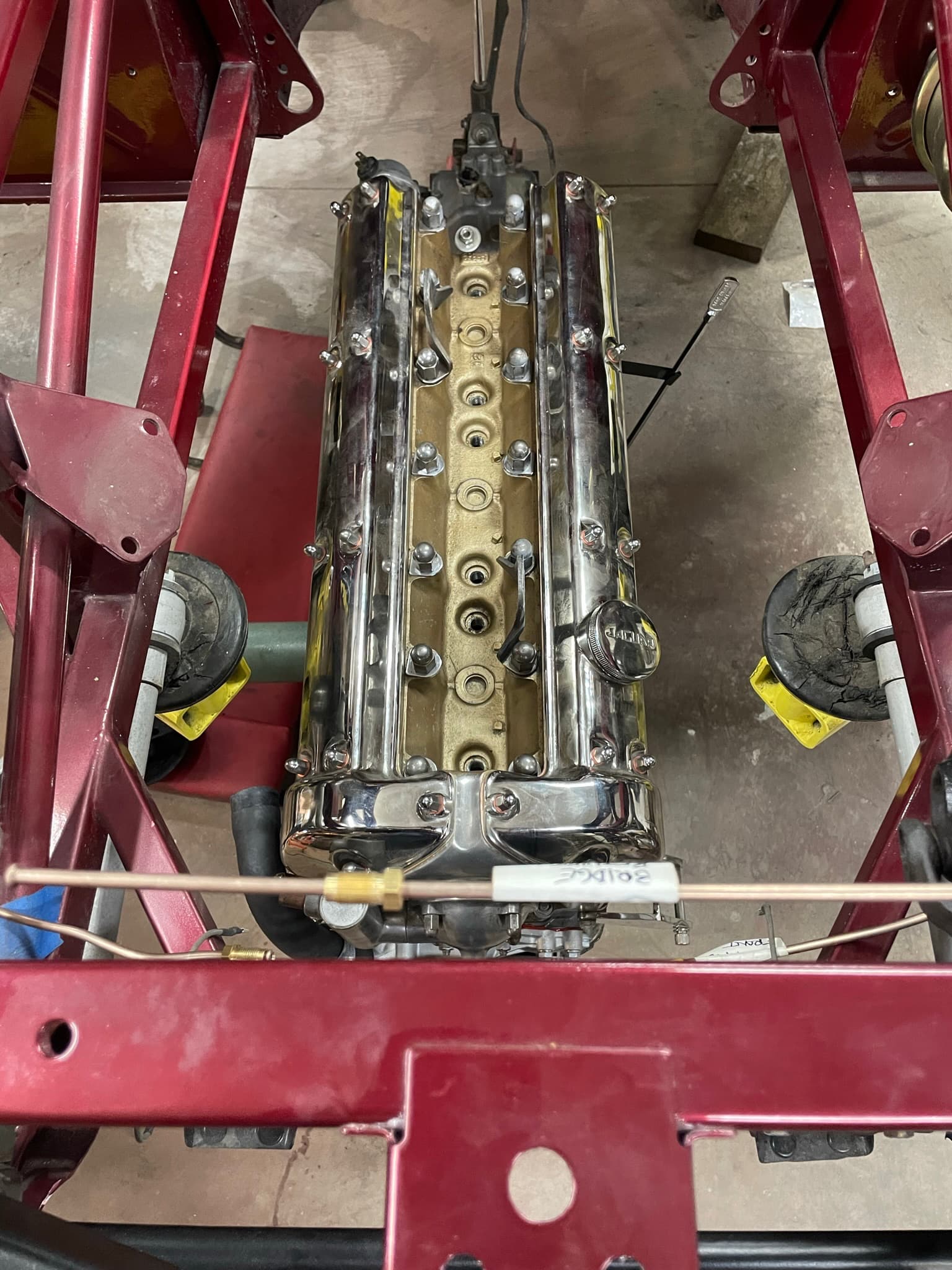 Sequential photos of engine install from underneath - E-Type - Jag ...