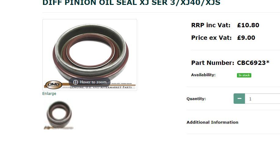 91 Facelift V12 differential input shaft seal removal - XJ-S - Jag ...