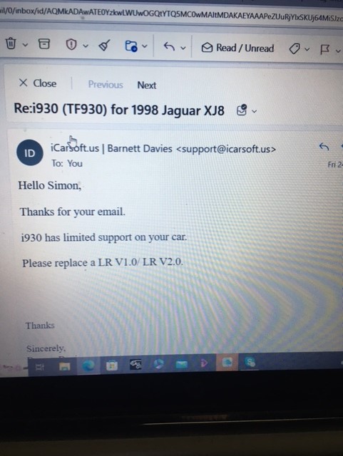 iCarsoft i930 on 1998 X308 - X300 - Jag-lovers Forums