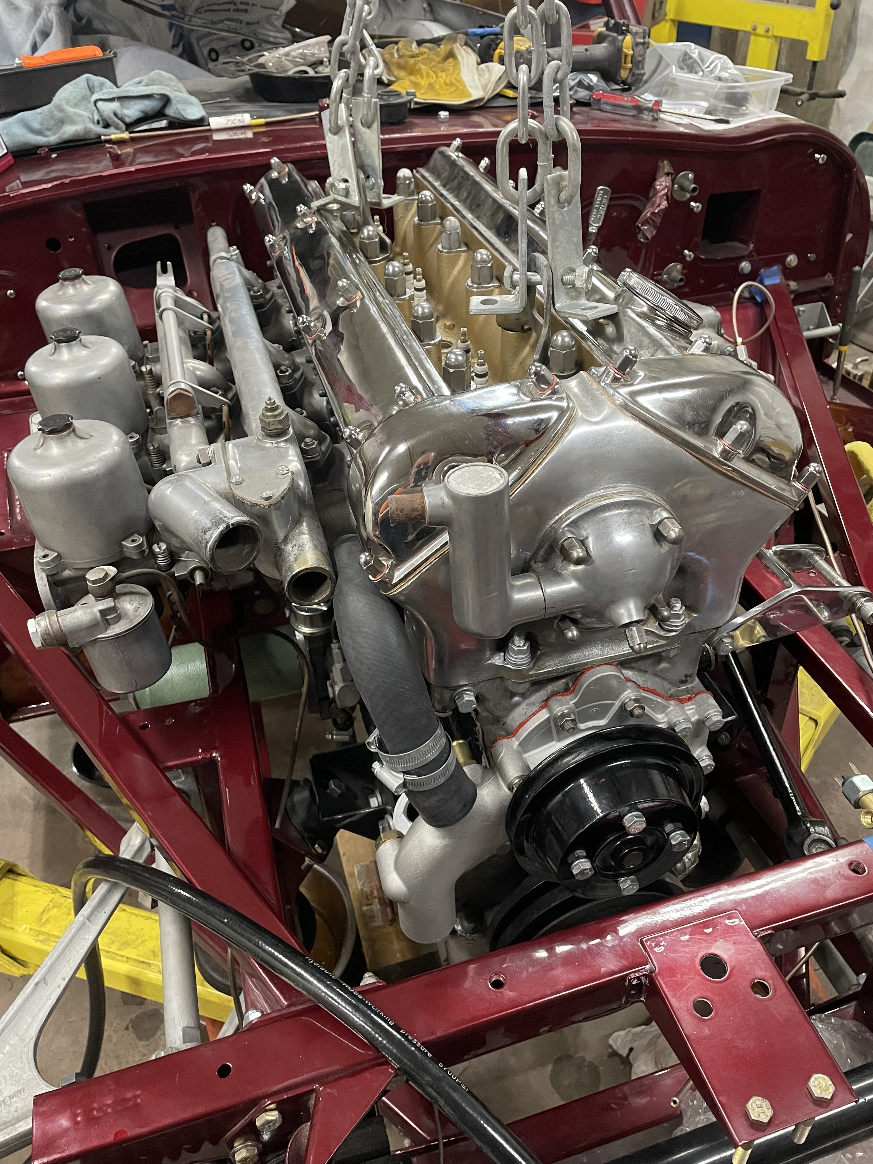 Challenge when installing torsion bars in a car with stainless headers ...