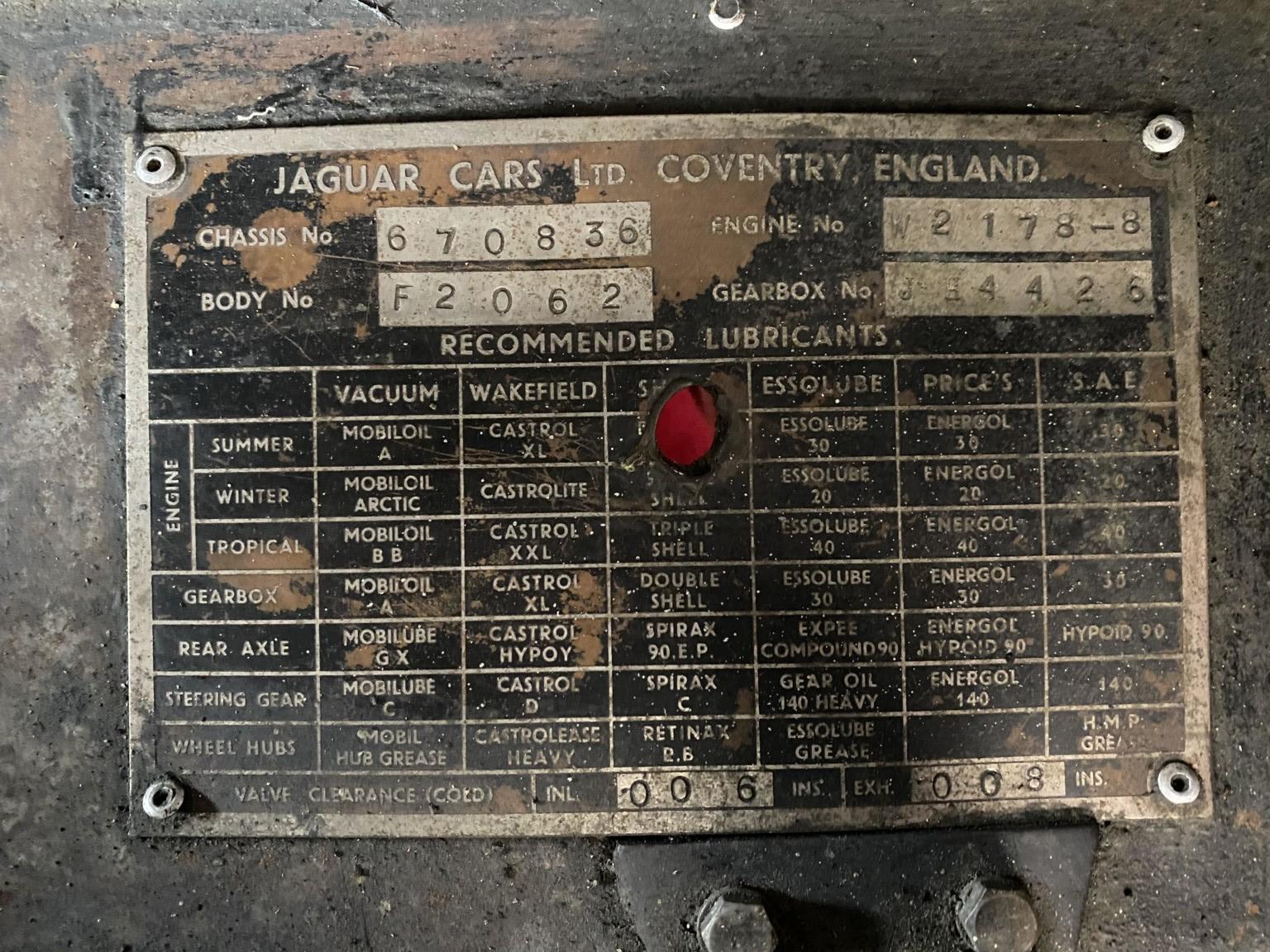 I need a source for early XK120 commission plate - XK - Jag-lovers Forums