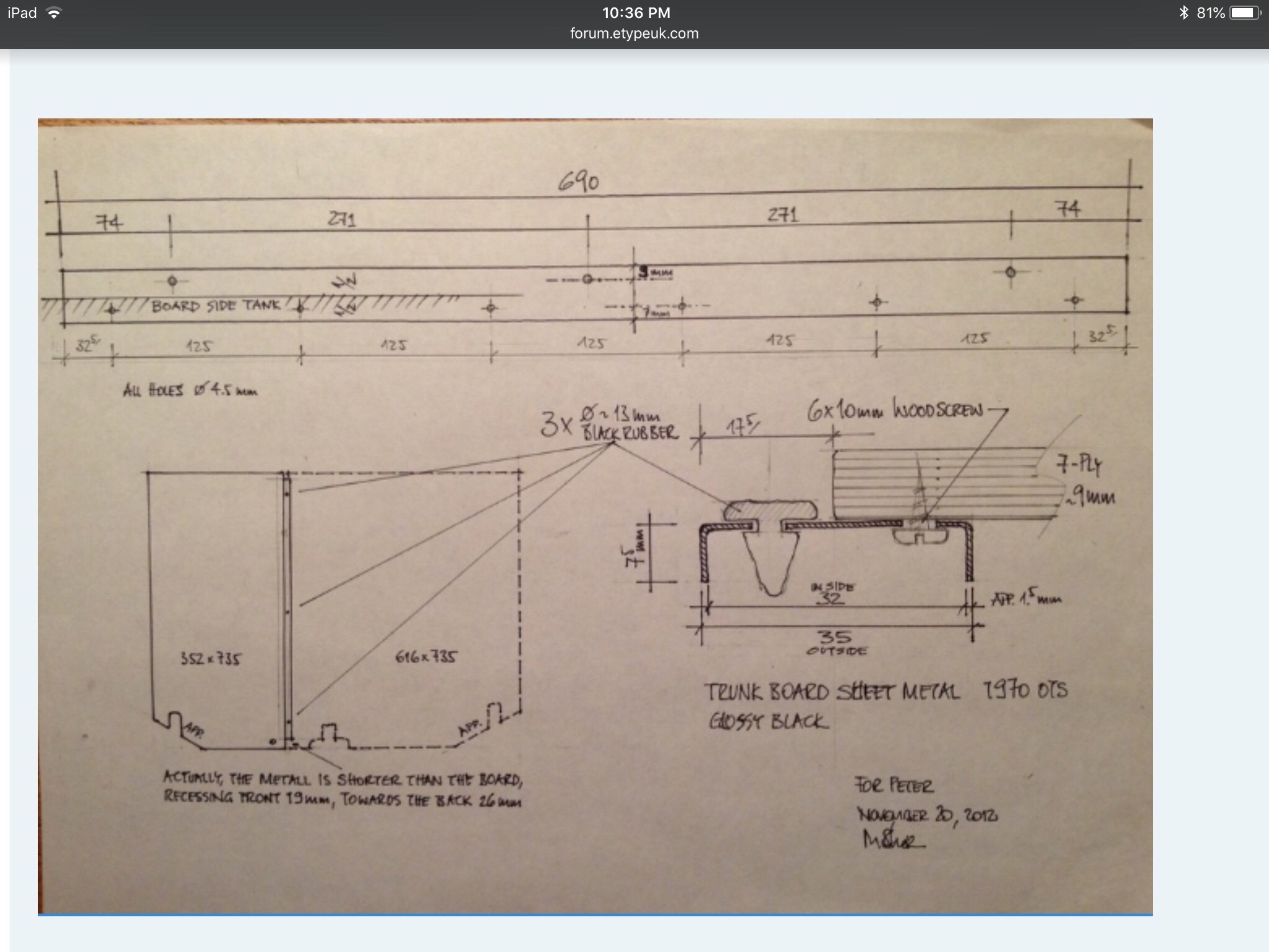 Boot Board Measurements - E-Type - Jag-lovers Forums