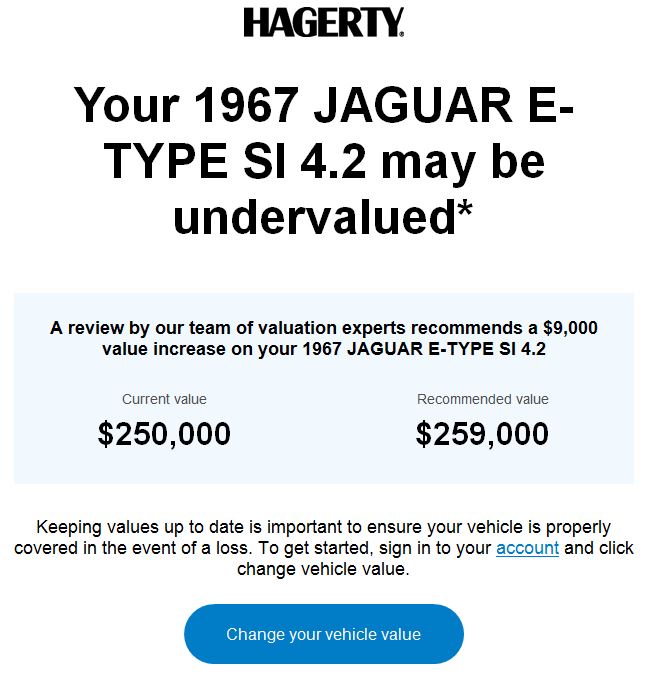 Hagerty Insurance Valuation - E-Type - Jag-lovers Forums