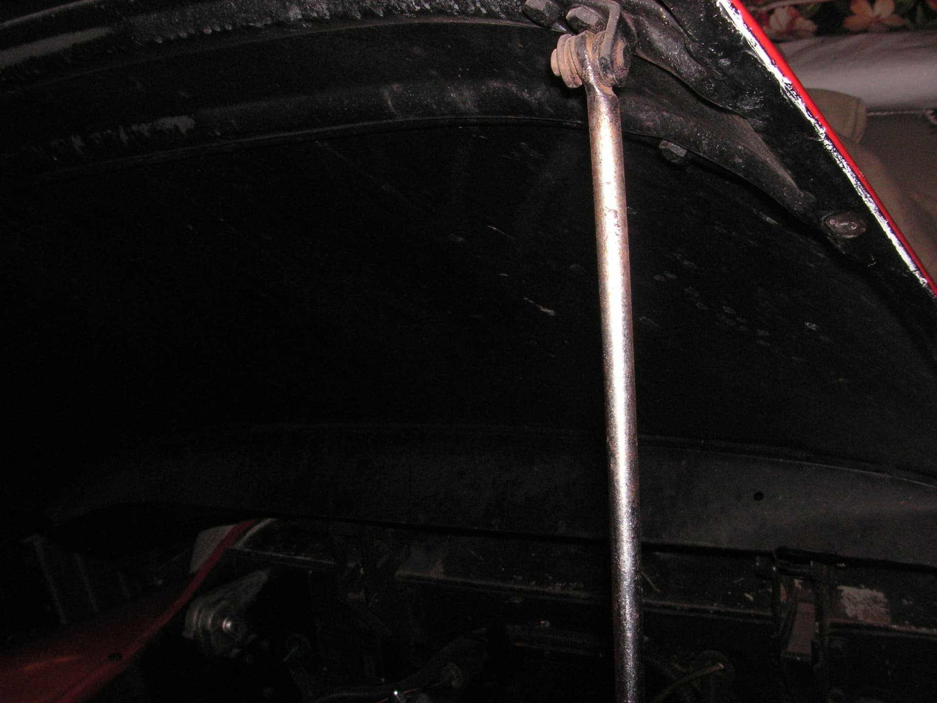 XK120 Bonnet (hood) Stay Prop assy parts locations and correct color ...