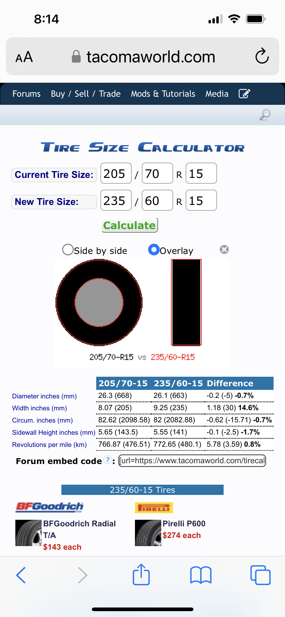 Correct XJS Tyre sizes - XJ-S - Jag-lovers Forums