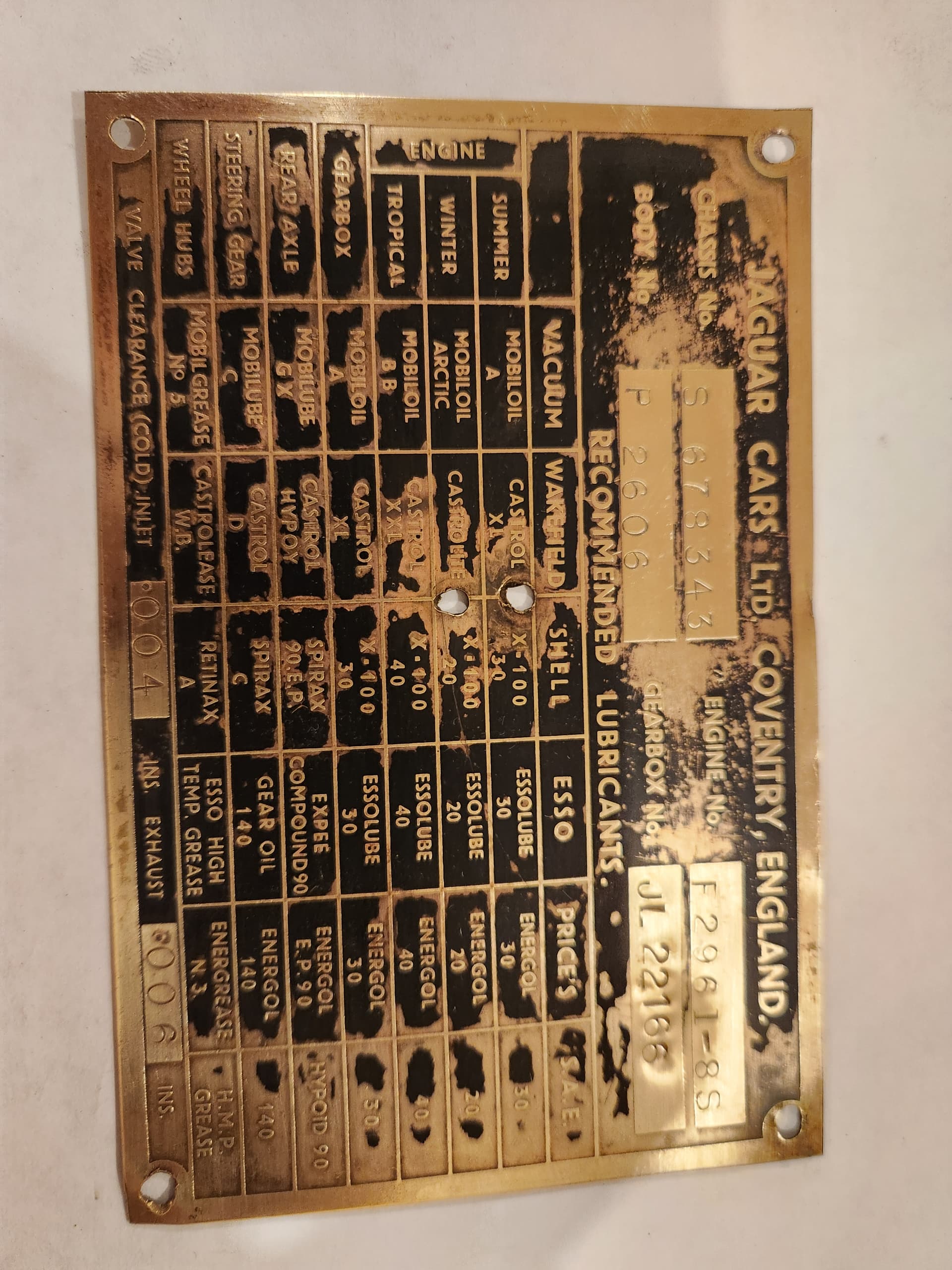 XK Chassis Plates - XK - Jag-lovers Forums