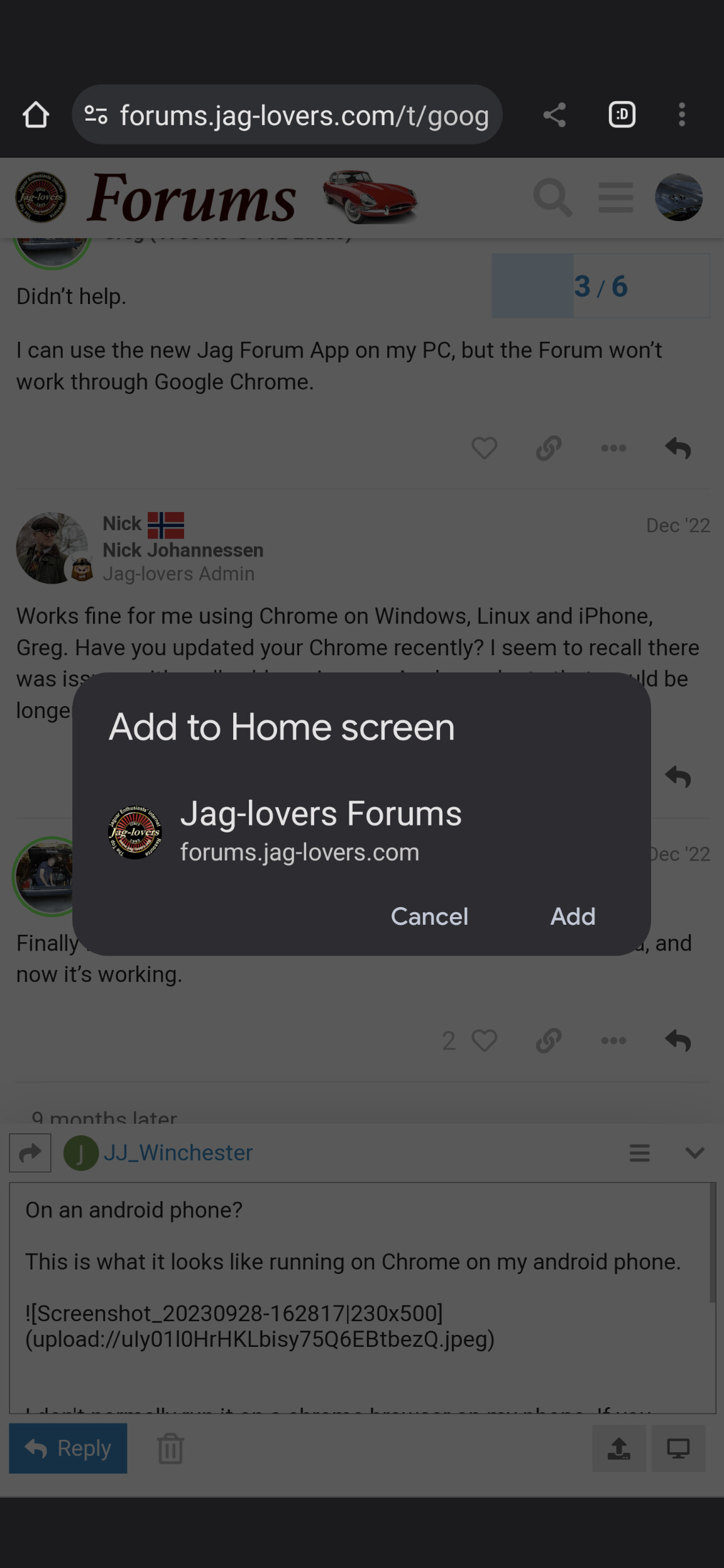 Google chrome forum issues - Site Feedback - Jag-lovers Forums