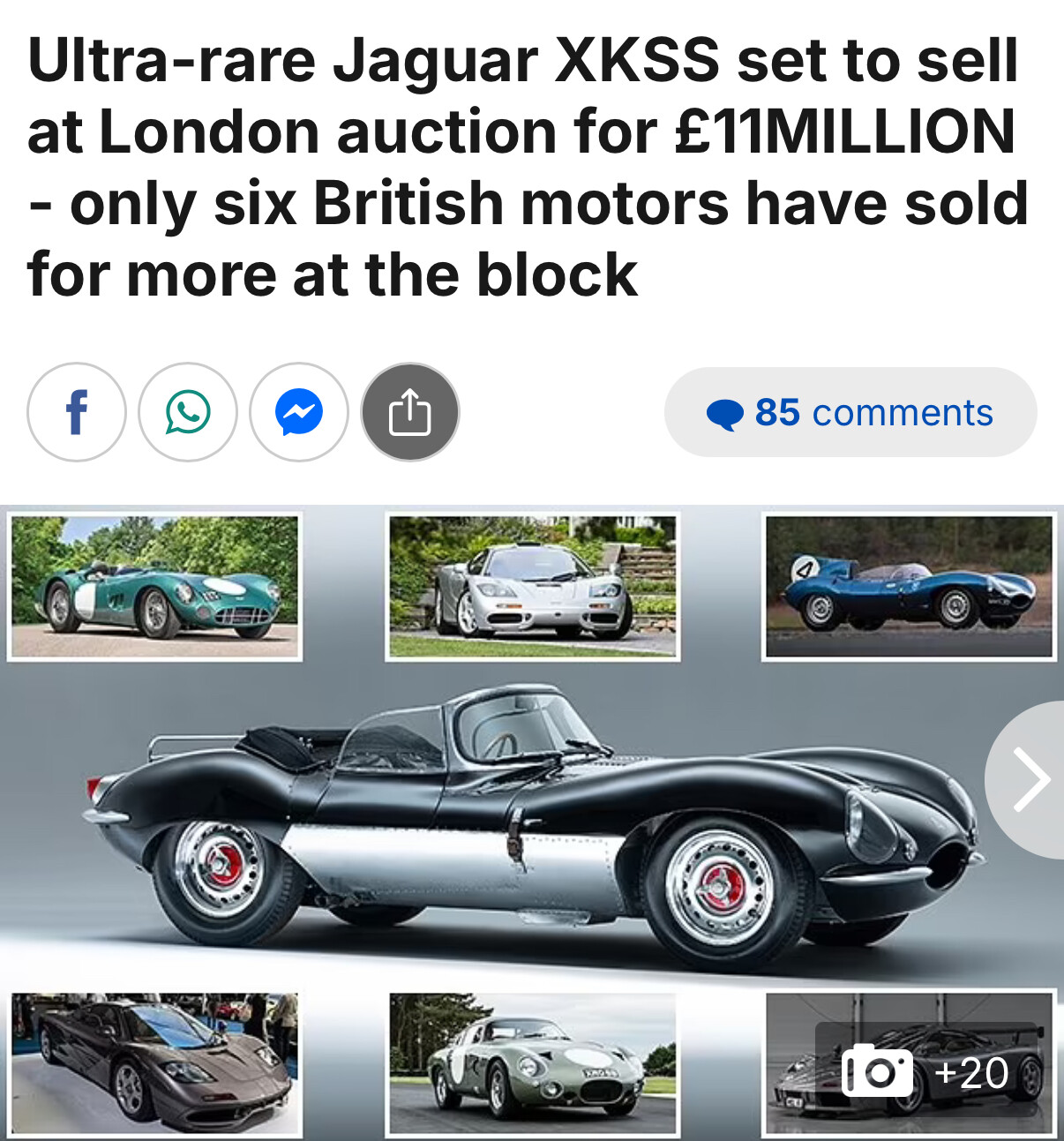 Original XK-SS being auctioned - XK - Jag-lovers Forums