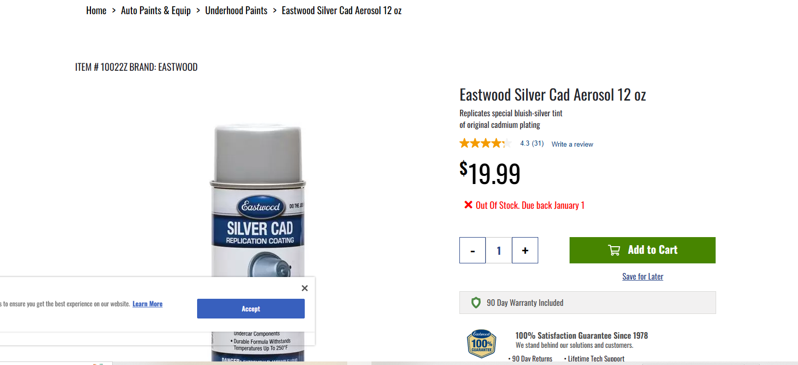 Eastwood silver cad paint NLA? - E-Type - Jag-lovers Forums
