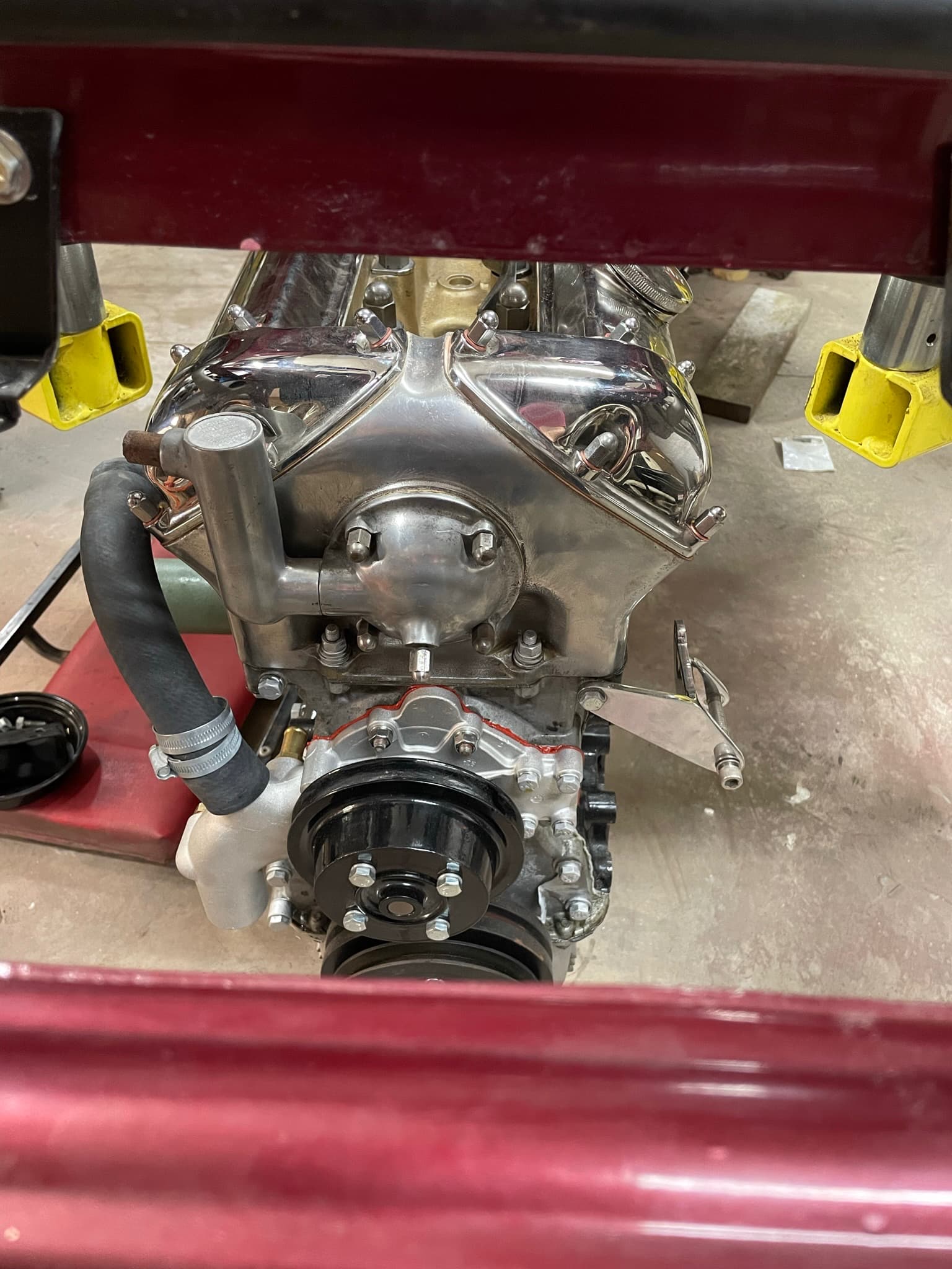 Sequential photos of engine install from underneath - E-Type - Jag ...