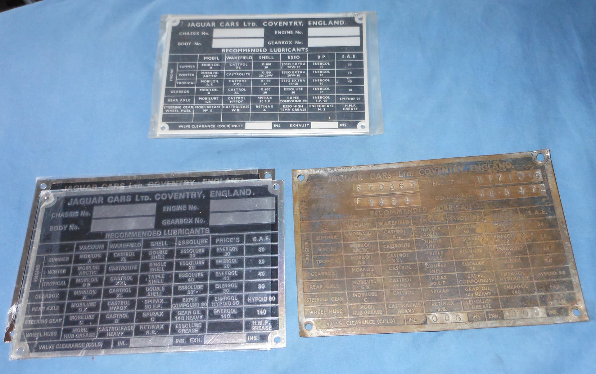 I need a source for early XK120 commission plate - XK - Jag-lovers Forums