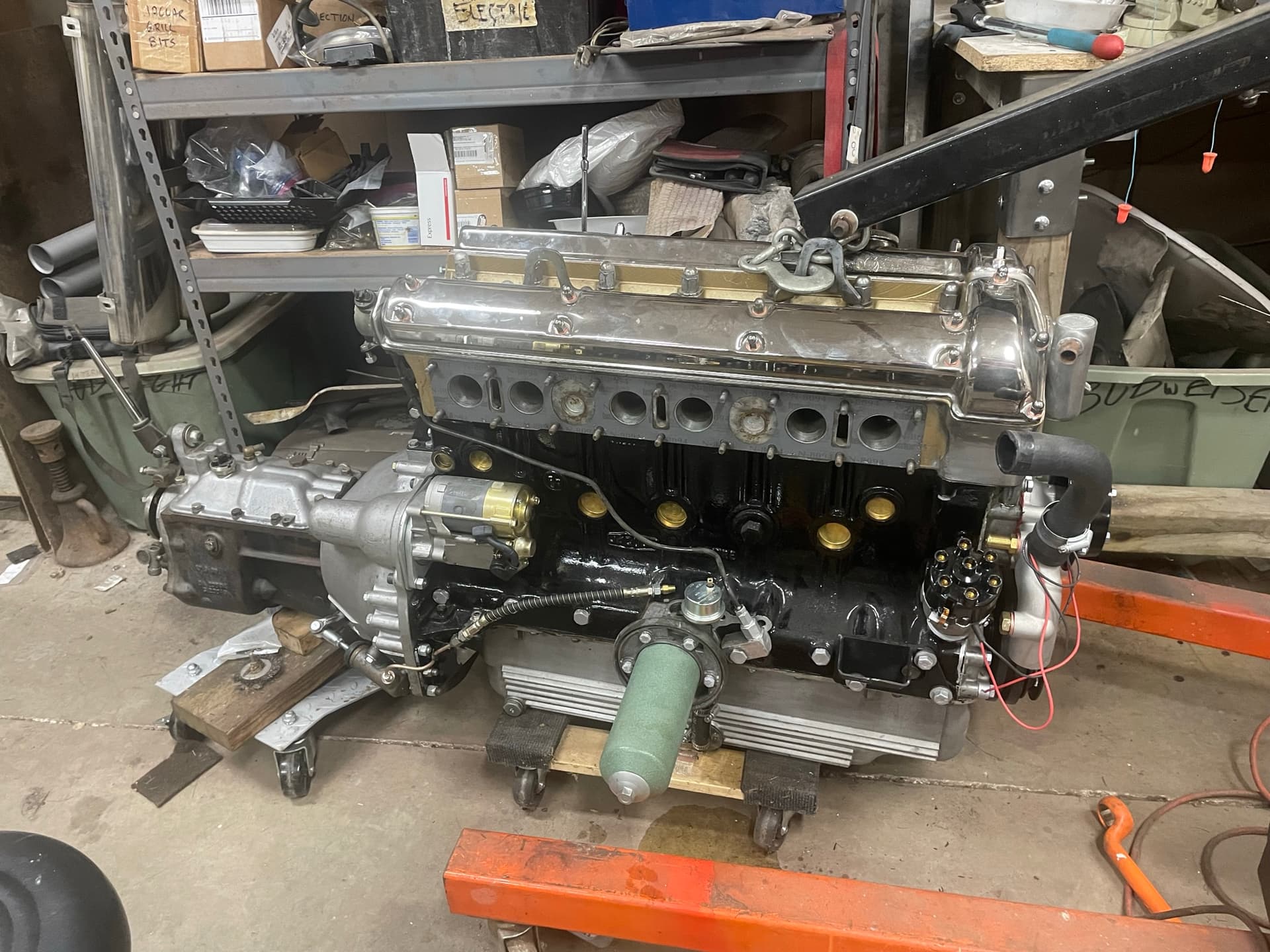 Sequential photos of engine install from underneath - E-Type - Jag ...